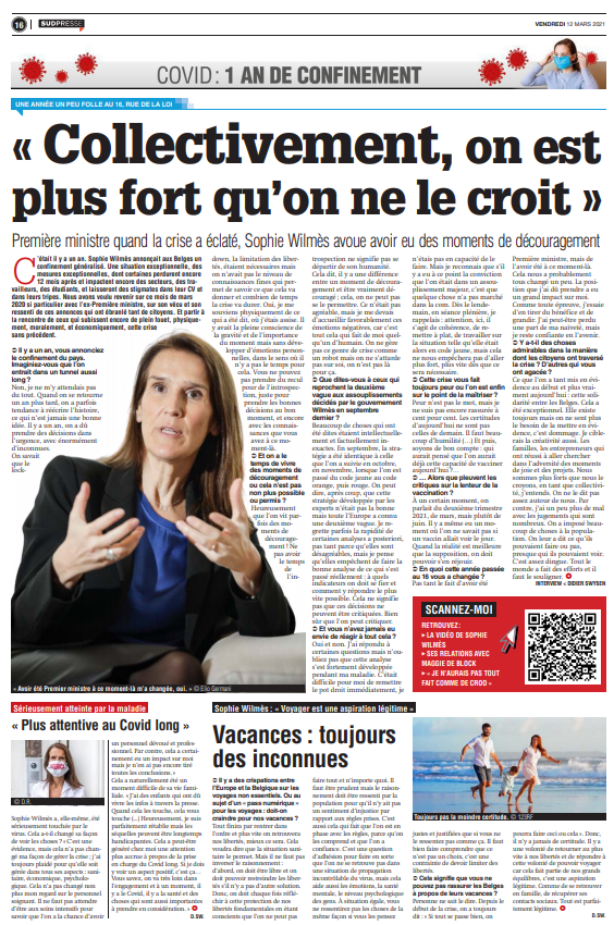 Interview SudPresse: « Collectivement, on est plus fort qu’on ne le croit